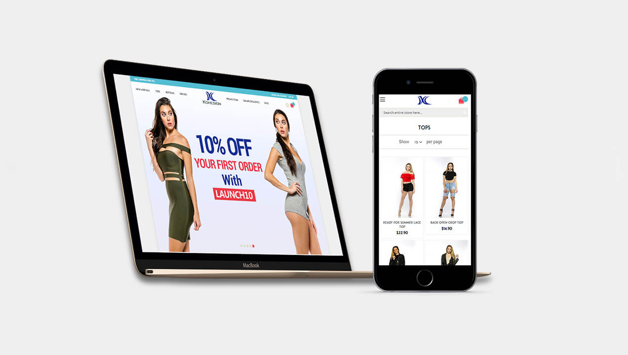Kohesion Clothing, Women's Fashion Brand Ecommerce, SEO & PPC Ads